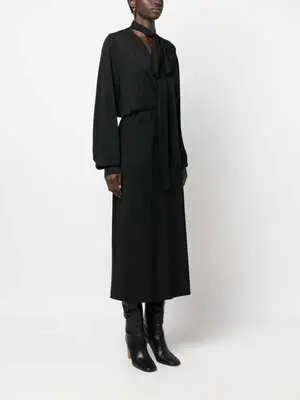 Sportmax Attached-scarf Silk-blend Midi Dress