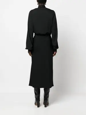 Sportmax Attached-scarf Silk-blend Midi Dress