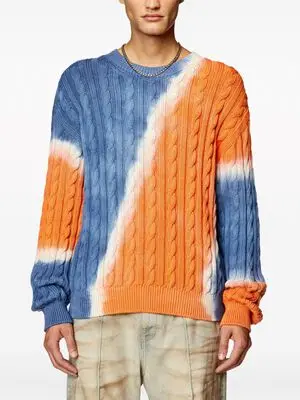 DIESEL® K-janci Tie-dye Cable-knit Jumper