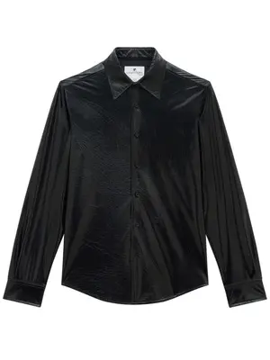 COURREGES Faux-leather Button-up Shirt