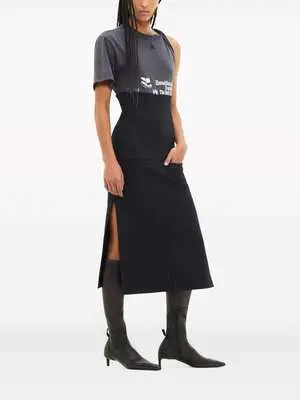 COURREGES Logo-print Panelled Midi Dress