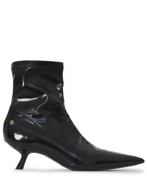 ANINE BING Hilda High-shine Ankle Boots - Black