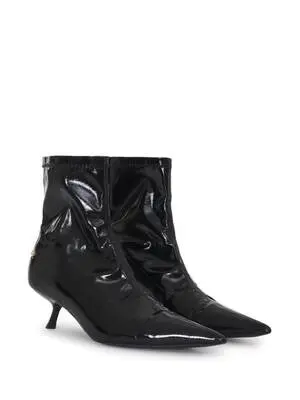 ANINE BING Hilda High-shine Ankle Boots - Black