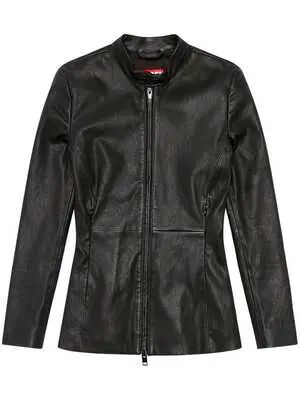 DIESEL® Logo Appliqué Leather Jacket