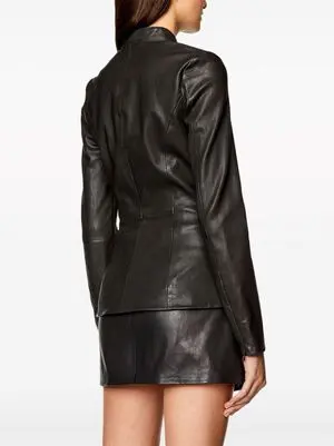 DIESEL® Logo Appliqué Leather Jacket