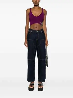 Dsquared2 Logo-patch Wool Crop Top