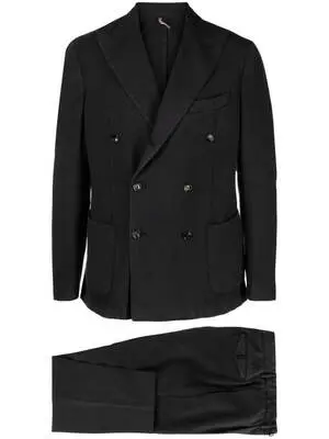 DELL'OGLIO Double-breasted Wool Suit - Grey