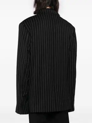 Martine Rose Pinstriped Wool-blend Wrap Blazer