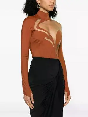 MUGLER Illusion Mesh-paneled Bodysuit