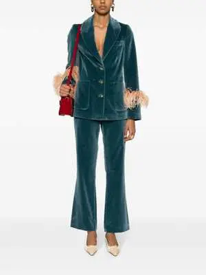 La DoubleJ Keaton Feather-trim Blazer - Blue