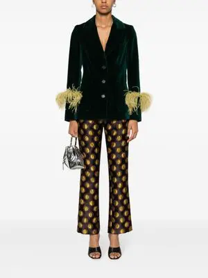 La DoubleJ Keaton Feather-detailing Blazer - Green