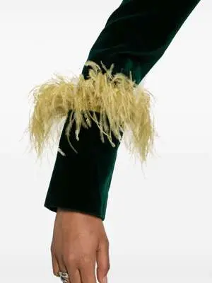 La DoubleJ Keaton Feather-detailing Blazer - Green