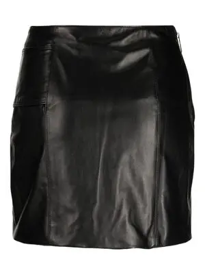 BOYAROVSKAYA Zip-up Leather Mini Skirt