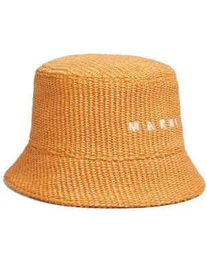 Marni Marni Logo-Embroidered Bucket Hat Orange