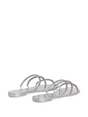 GIUSEPPE ZANOTTI Crystal-embellished Slides - Silver