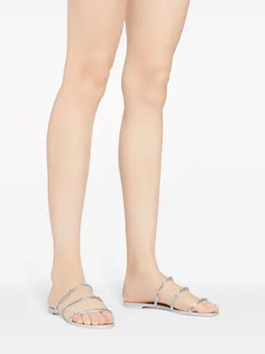 GIUSEPPE ZANOTTI Crystal-embellished Slides - Silver