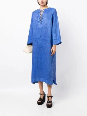 BAMBAH Lace-front Linen Kaftan