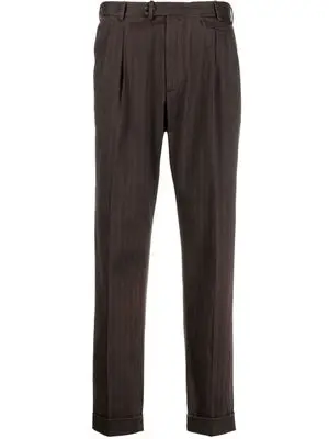 DELL'OGLIO Herringbone Cotton-blend Trousers