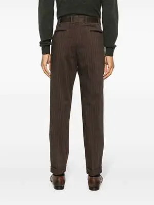DELL'OGLIO Herringbone Cotton-blend Trousers