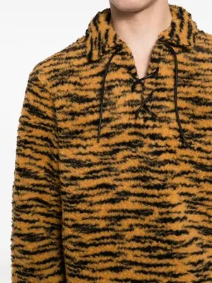BODE Tiger-print Lace-up Jumper