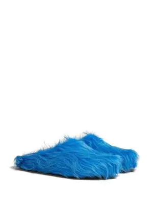Marni Fussbet Calf-hair Slippers - Blue