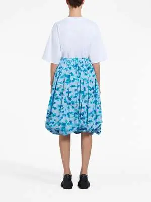 Marni Floral-print Peplum Midi Skirt