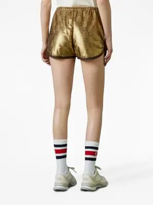 Gucci Metallic Monogram Drawstring Shorts