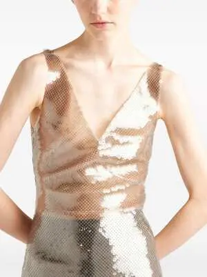Prada Sequinned Tulle Midi Dress