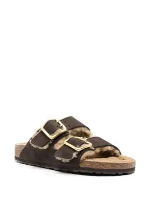 BIRKENSTOCK Arizona Shearling-lined Sandals - Brown