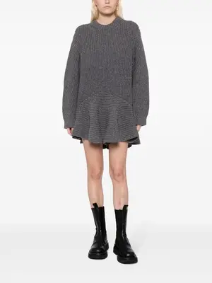 JNBY Crew-neck Drop-shoulder Mini Dress