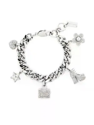 Marc Jacobs Pavé Mini Icon Charm Bracelet - Silver