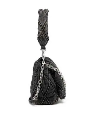 DIESEL® Charm-d M Denim Shoulder Bag - Black