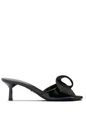 Prada Bow-detail Patent-leather Sandals