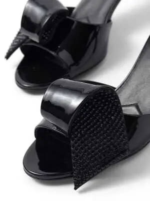 Prada Bow-detail Patent-leather Sandals