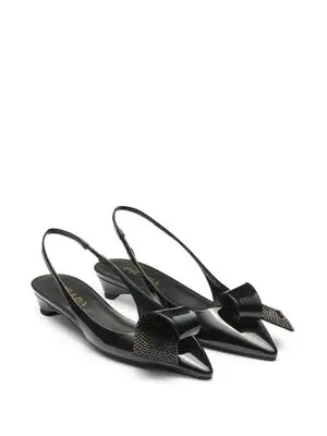 Prada 25mm Appliqué-detail Leather Pumps