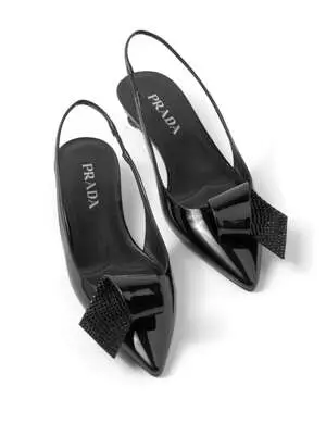 Prada 25mm Appliqué-detail Leather Pumps