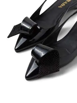 Prada 25mm Appliqué-detail Leather Pumps