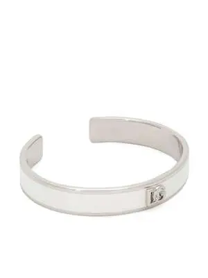 Dolce & Gabbana Logo Plaque Cuff Bracelet - Silver