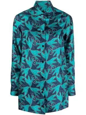 BOTTER Fish-pattern Silk Shirt