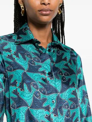 BOTTER Fish-pattern Silk Shirt