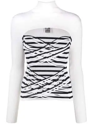 JEAN PAUL GAULTIER Cut-out Knitted Top - Neutrals
