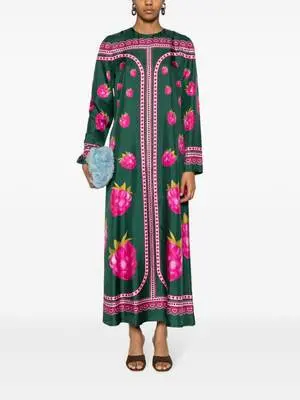 La DoubleJ Graphic-print Silk Maxi Dress