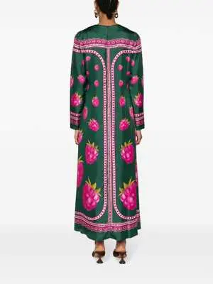 La DoubleJ Graphic-print Silk Maxi Dress