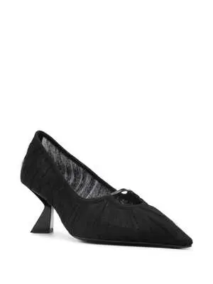 NENSI DOJAKA 75mm Sculpted-heel Tulle Pumps - Black