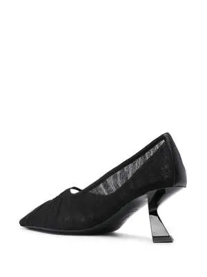 NENSI DOJAKA 75mm Sculpted-heel Tulle Pumps - Black