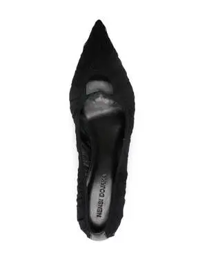 NENSI DOJAKA 75mm Sculpted-heel Tulle Pumps - Black