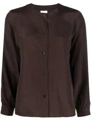 MERCI Button-up Long-sleeve Shirt - Brown
