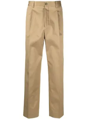 DELL'OGLIO Straight-leg Tailored Trousers - Neutrals
