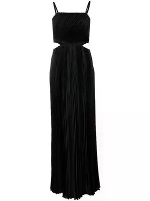 Alice + Olivia Square-neck Sleeveless Pleated Jumpsuit - Black