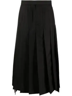 Thom Browne Pleated Wool Maxi Skirt